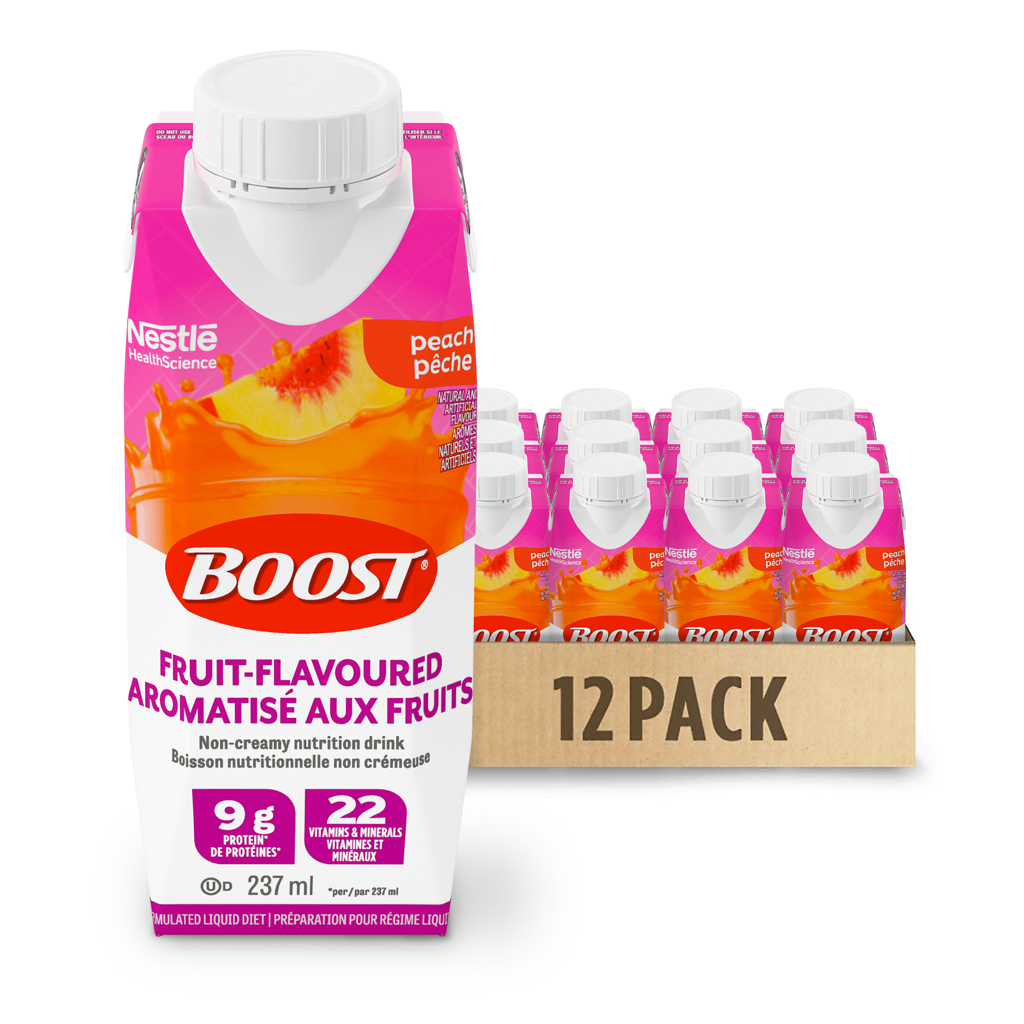 BOOST® FRUIT Beverage Peach Prisma, 12 x 237 ml (New Packaging) – Nestle Health Science Shop