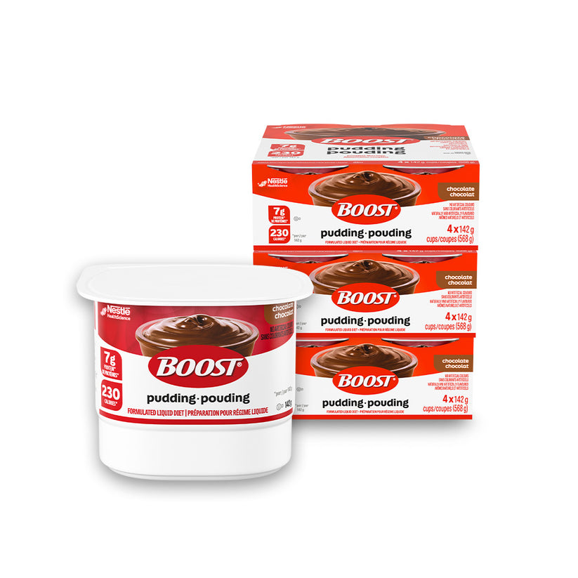 Boost Pudding, Chocolate, 12 Cups x 142 g – Nestle Health Science Shop